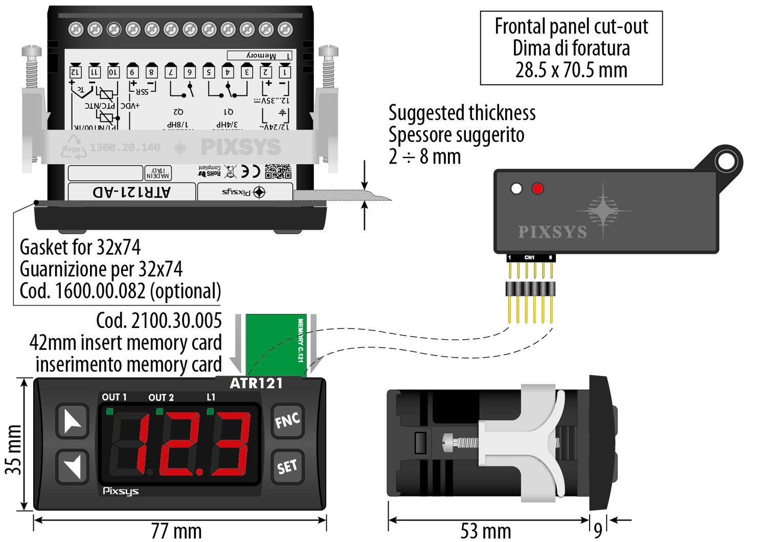 ATR121 | 32x74 mm PID Controller