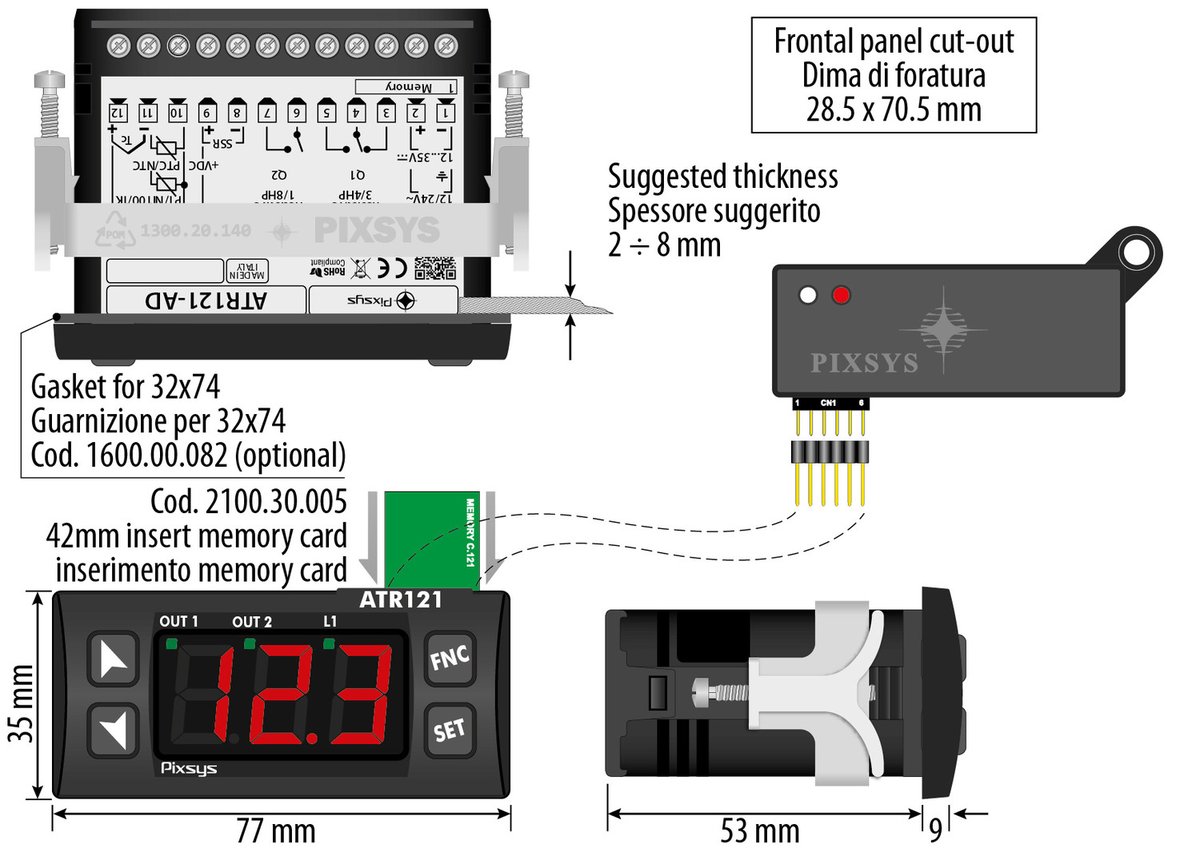 ATR121 | 32x74 mm PID Controller